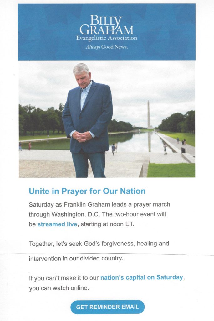 Franklin Graham Prayer Walk in Washington, DC Saturday, September 26th ...
