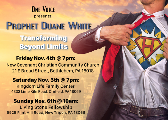 Duane White in The Lehigh Valley on November 4th, 5th, 6th Presented by ...