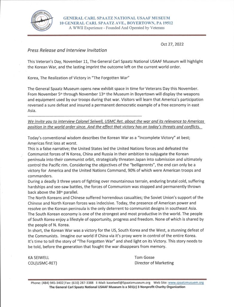 Korea, The Realization of Victory in “The Forgotten War” at General ...