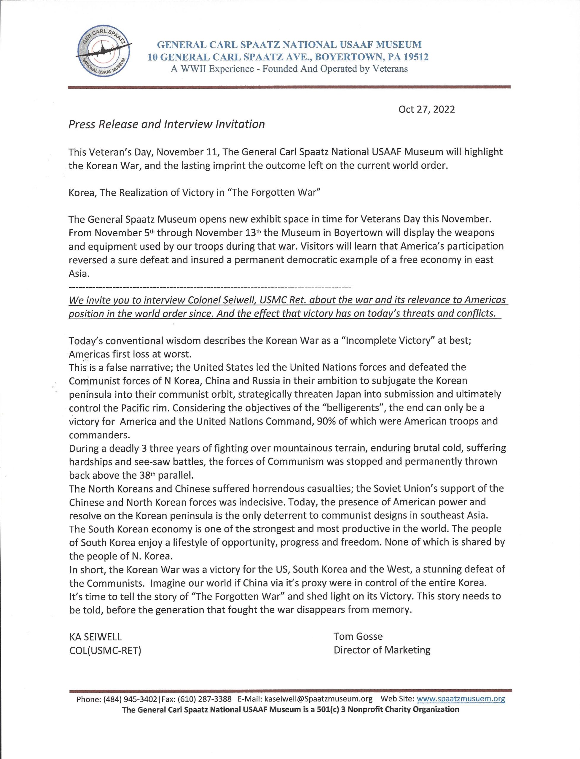 Korea, The Realization of Victory in “The Forgotten War” at General ...