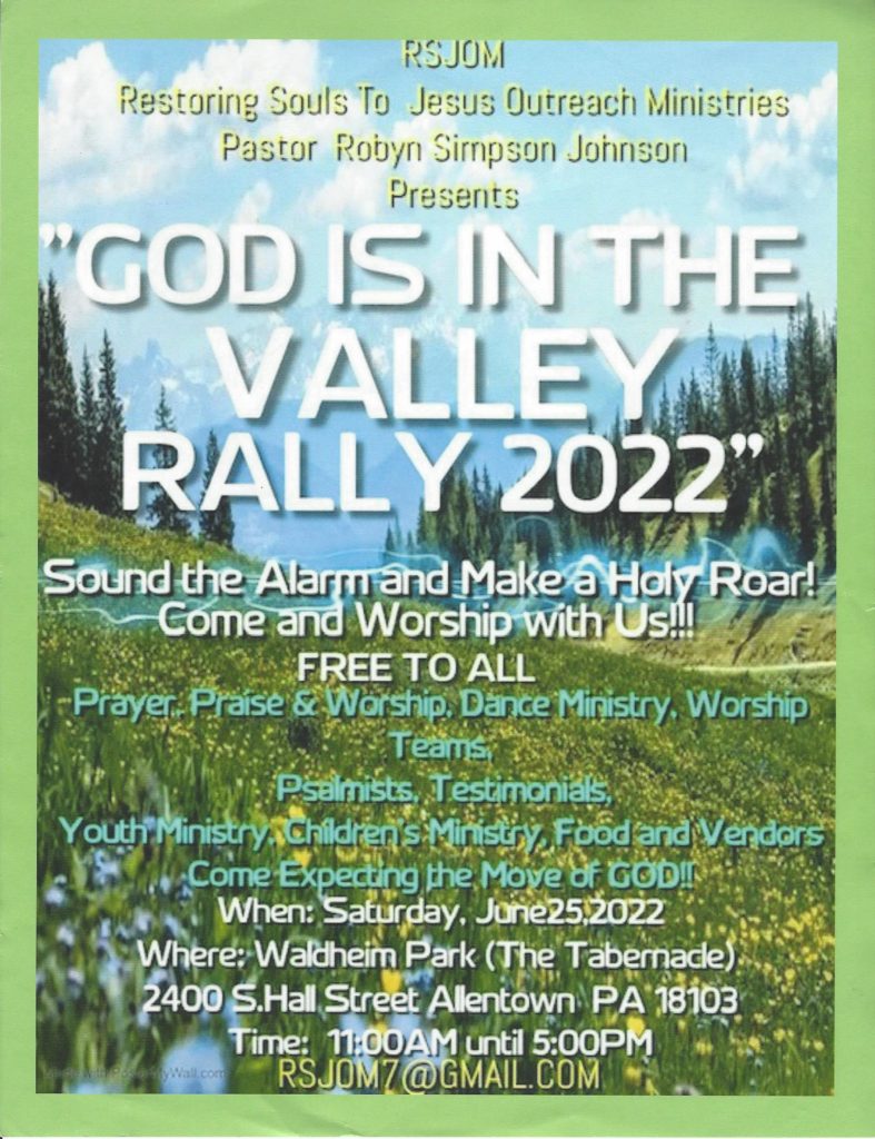 “God is in the Valley Rally 2022” Come and Worship With Us! – Saturday ...
